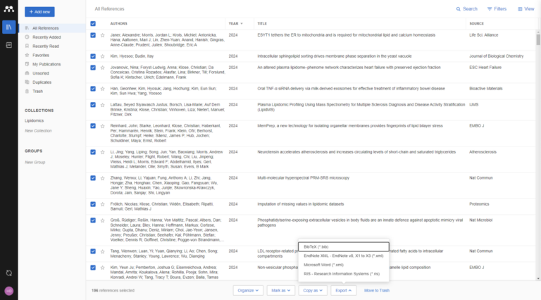 How to export your scientific library.