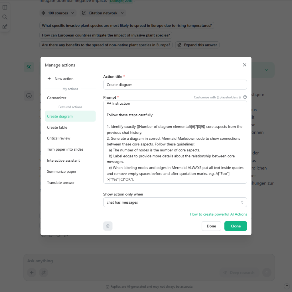 How to create powerful AI Actions with scienceOS.